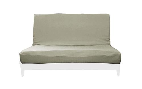 Sachi Light Gray Linen-Like Texture Futon Cover by Prestige
